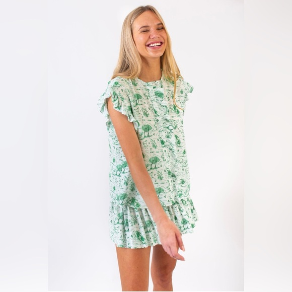 Koch | Skirts | Koch Brand Green Toile Kelly Palm Mini Skort Small ...